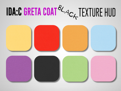 Second Life Marketplace - [IDA:C] GRETA Coat BLACK & COLOURS